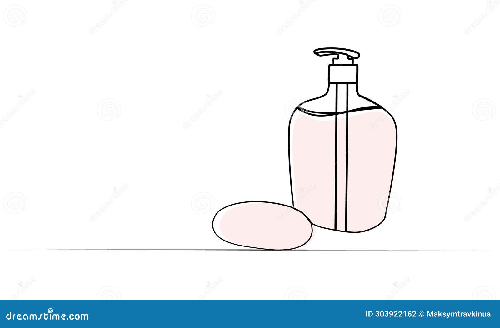 Continuous Drawing of Soap in One Line. Vector Stock Illustration ...