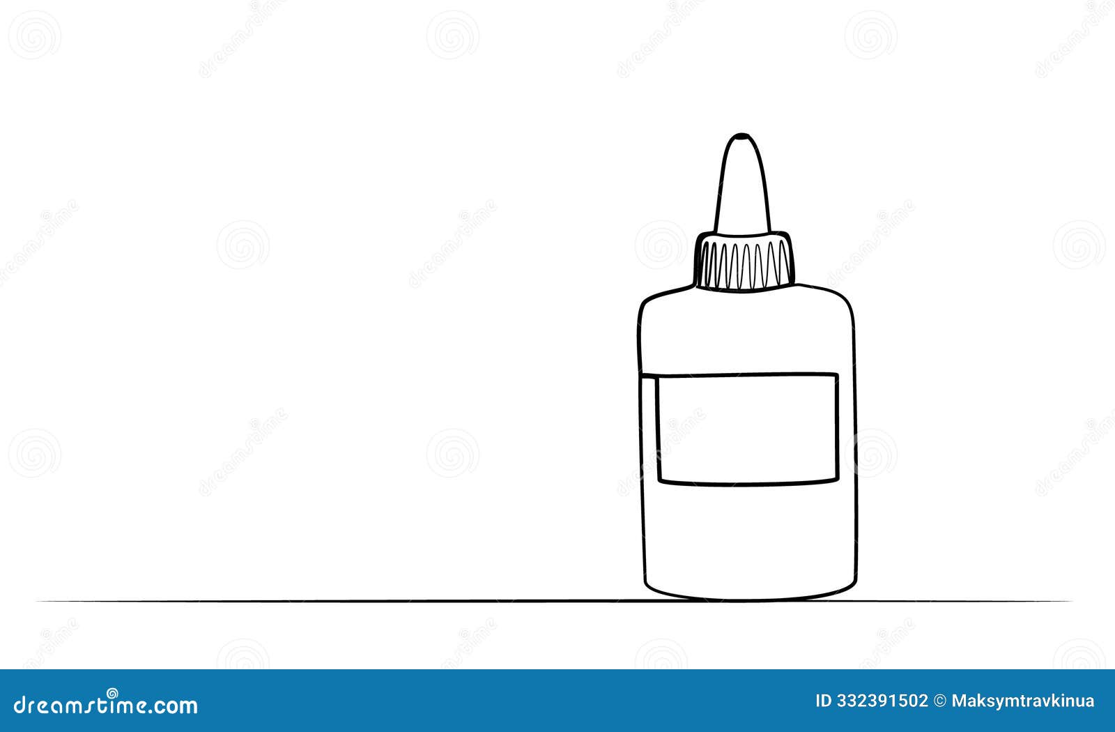 Continuous Drawing of Stationery Glue in One Line. Vector Stock ...