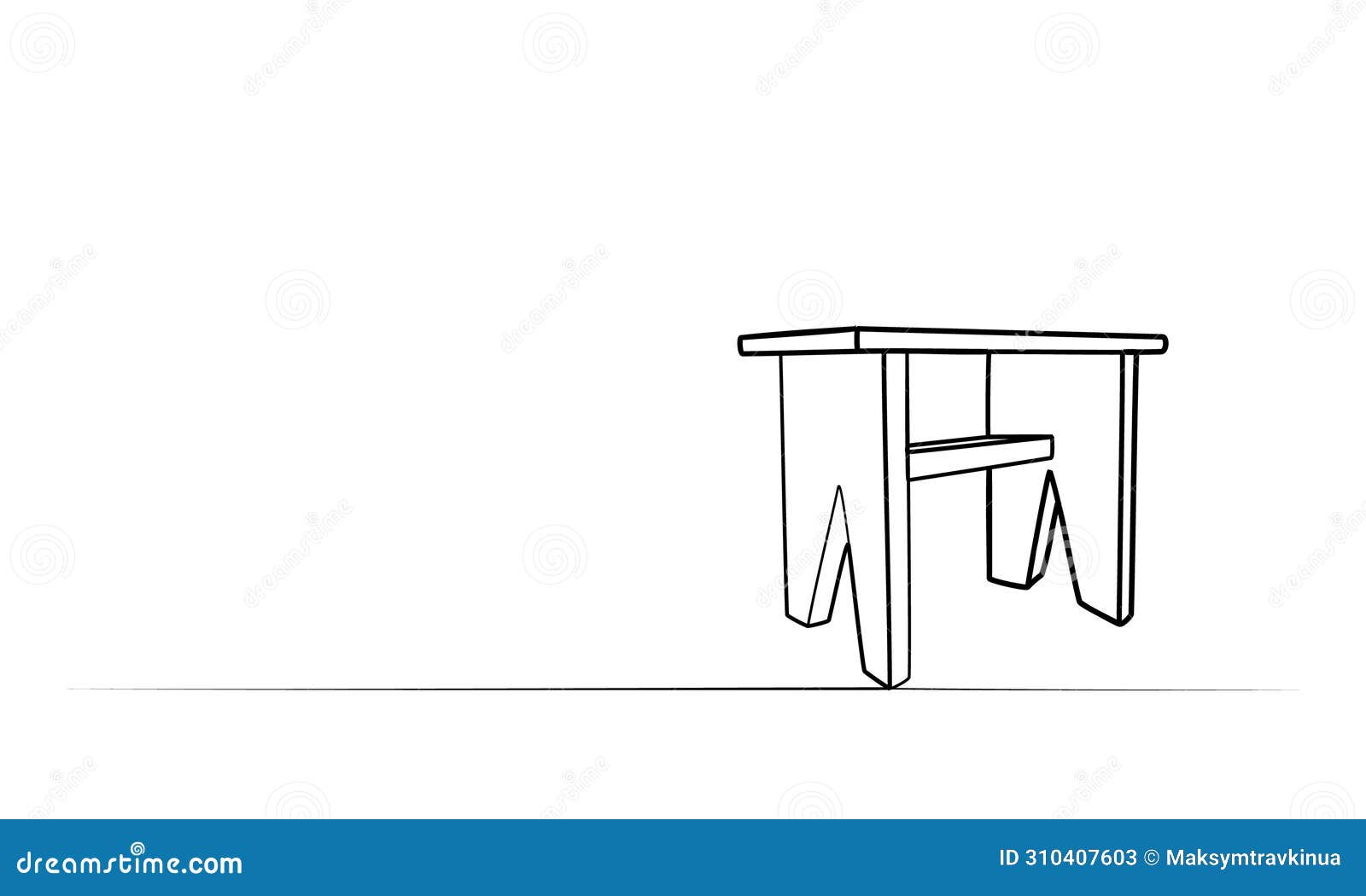 Continuous Drawing of a Stool in One Line. Vector Stock Vector ...
