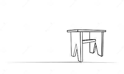 Continuous Drawing of a Stool in One Line. Vector Stock Vector ...