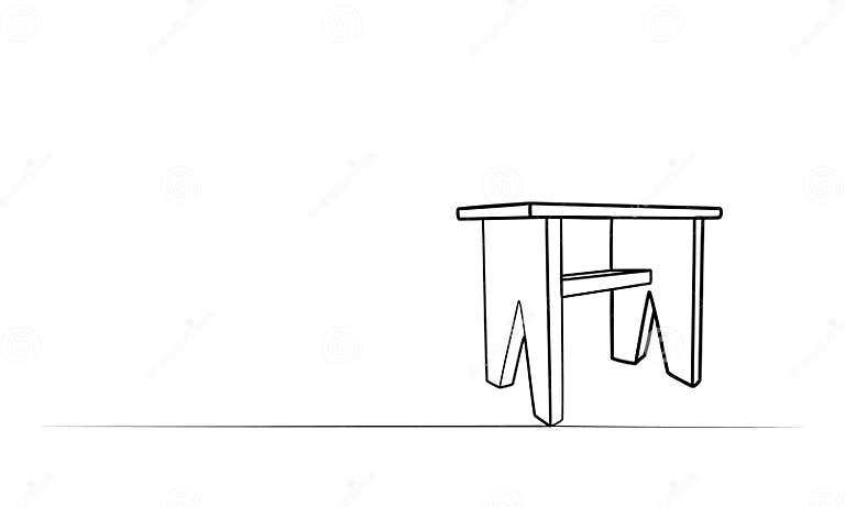 Continuous Drawing of a Stool in One Line. Vector Stock Vector ...