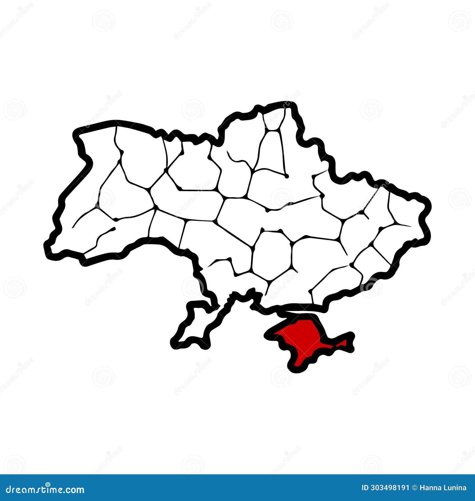 Continuous Drawing of Ukraine Map. Single Line Image of a Map of ...