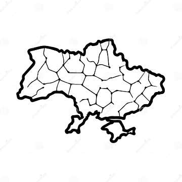 Continuous Drawing of Ukraine Map. Single Line Image of a Map of ...