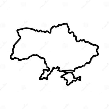 Continuous Drawing of Ukraine Map. Single Line Image of a Map of ...