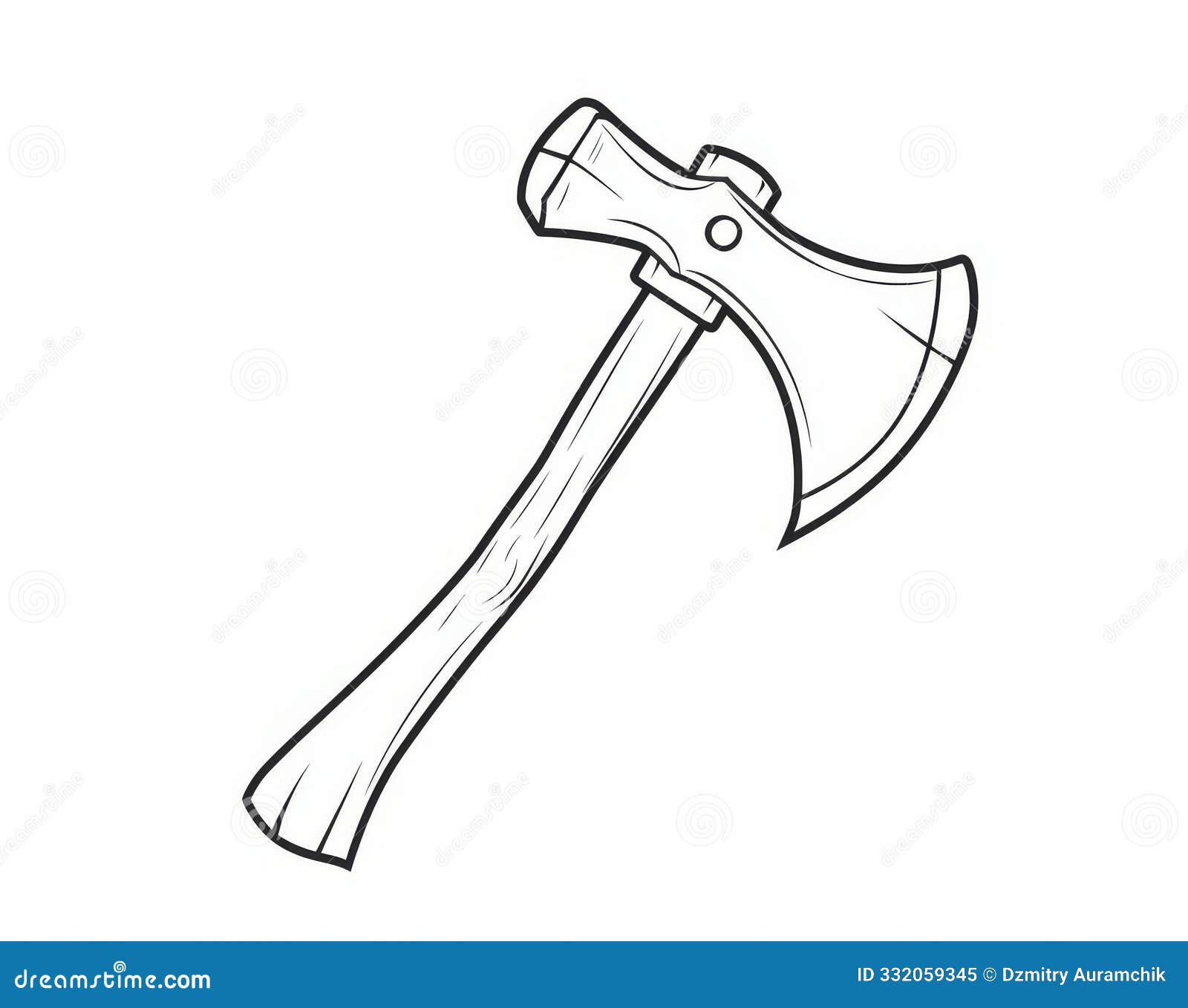 This is a Continuous Drawing of a Vintage Axe. it is a Modern ...