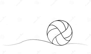 Continuous Drawing of a Volleyball Ball in One Line. Vector Stock ...