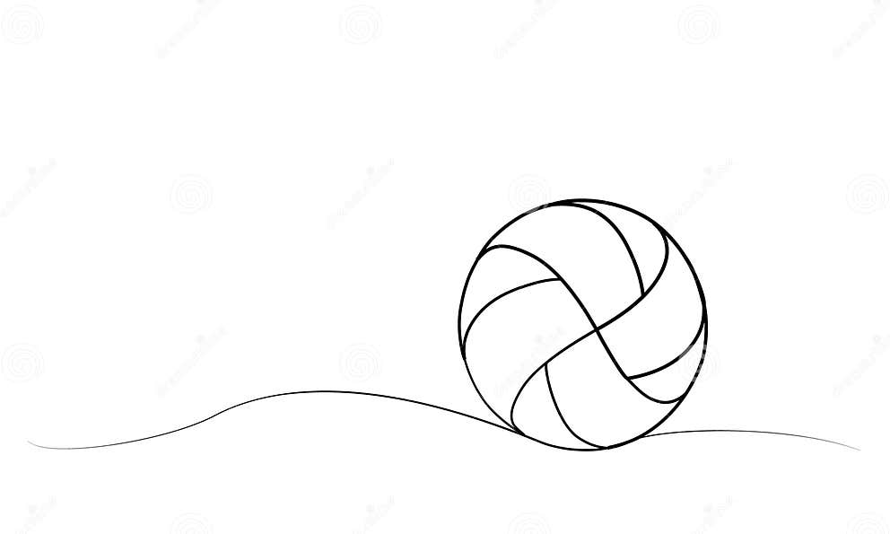 Continuous Drawing of a Volleyball Ball in One Line. Vector Stock ...