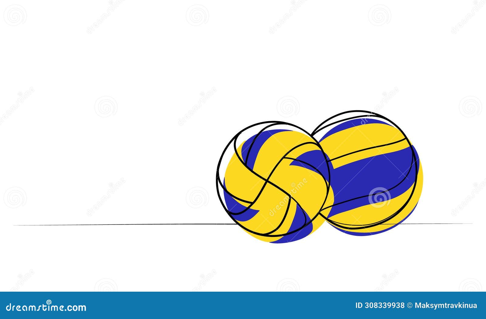 Continuous Drawing of a Volleyball Ball in One Line. Vector Stock ...