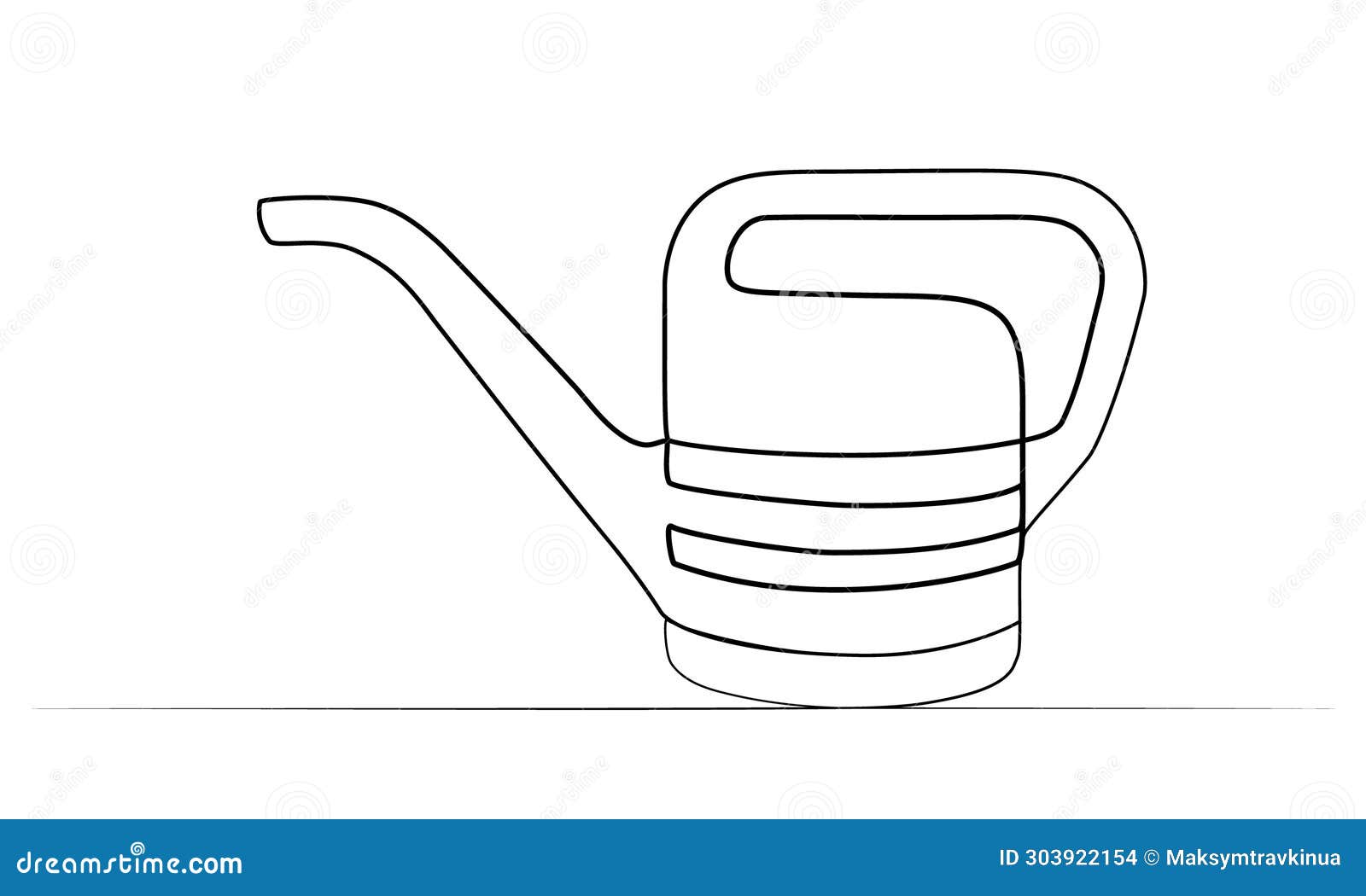 Continuous Drawing of a Watering Can in One Line. Vector Stock ...