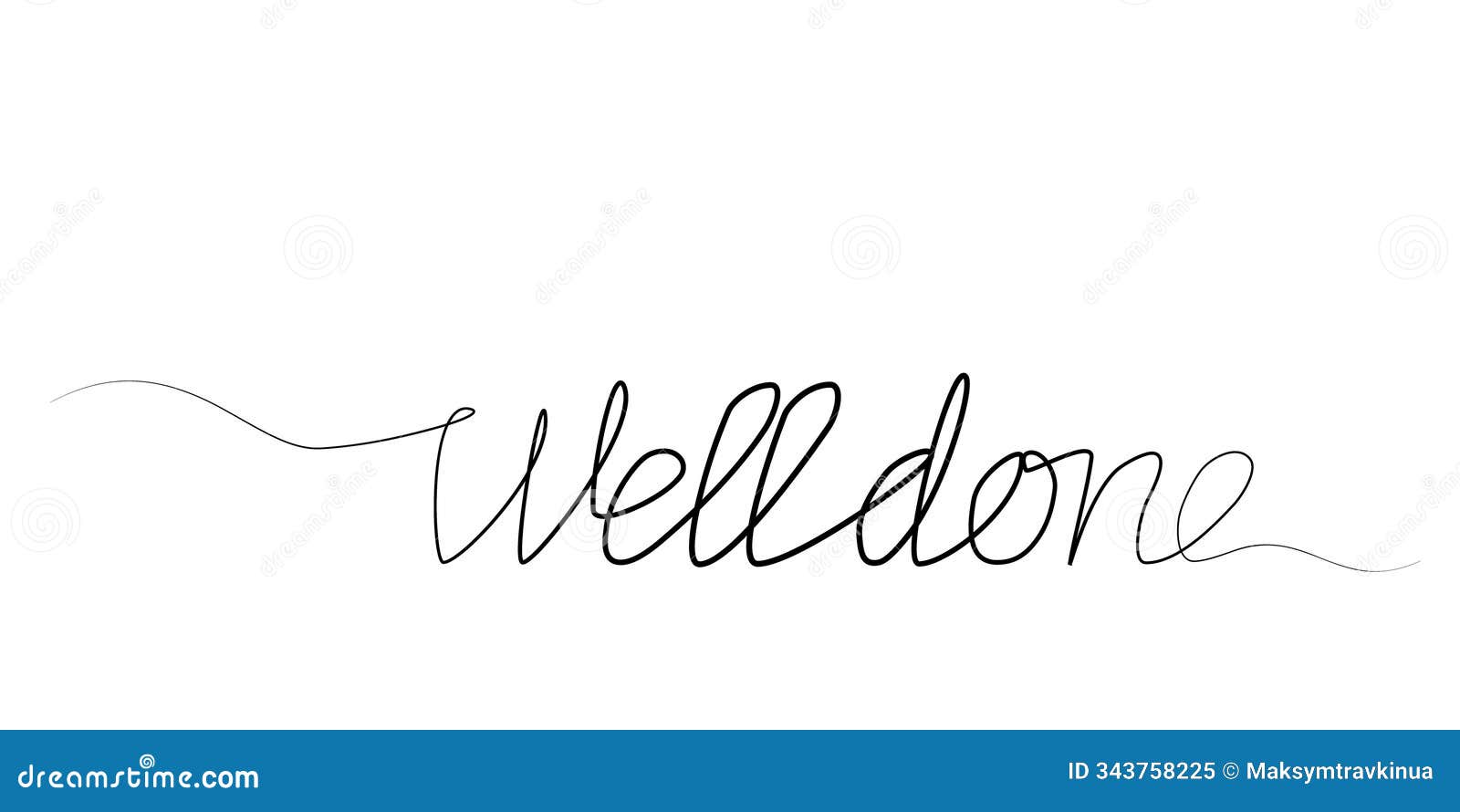 Continuous Drawing of the Well Done in One Line. Vector Illustration ...
