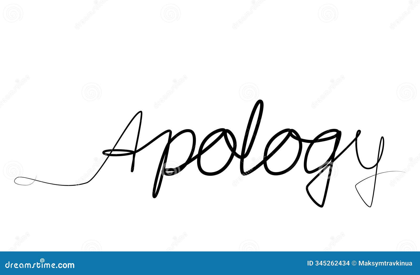 Continuous Drawing of the Word Apology in One Line. Vector Stock Vector ...