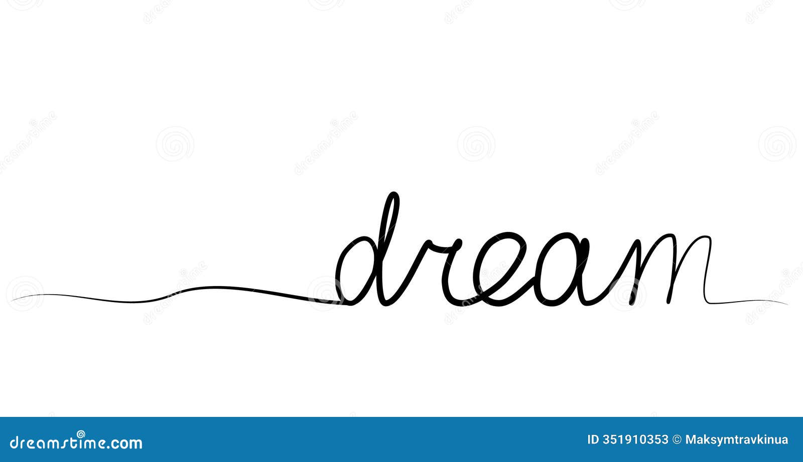 Continuous Drawing of the Word Dream in One Line. Vector Stock ...