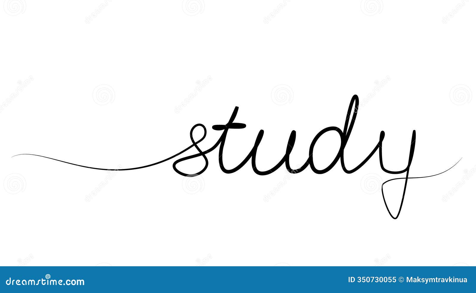 Continuous Drawing of the Word Study in One Line. Vector Stock ...