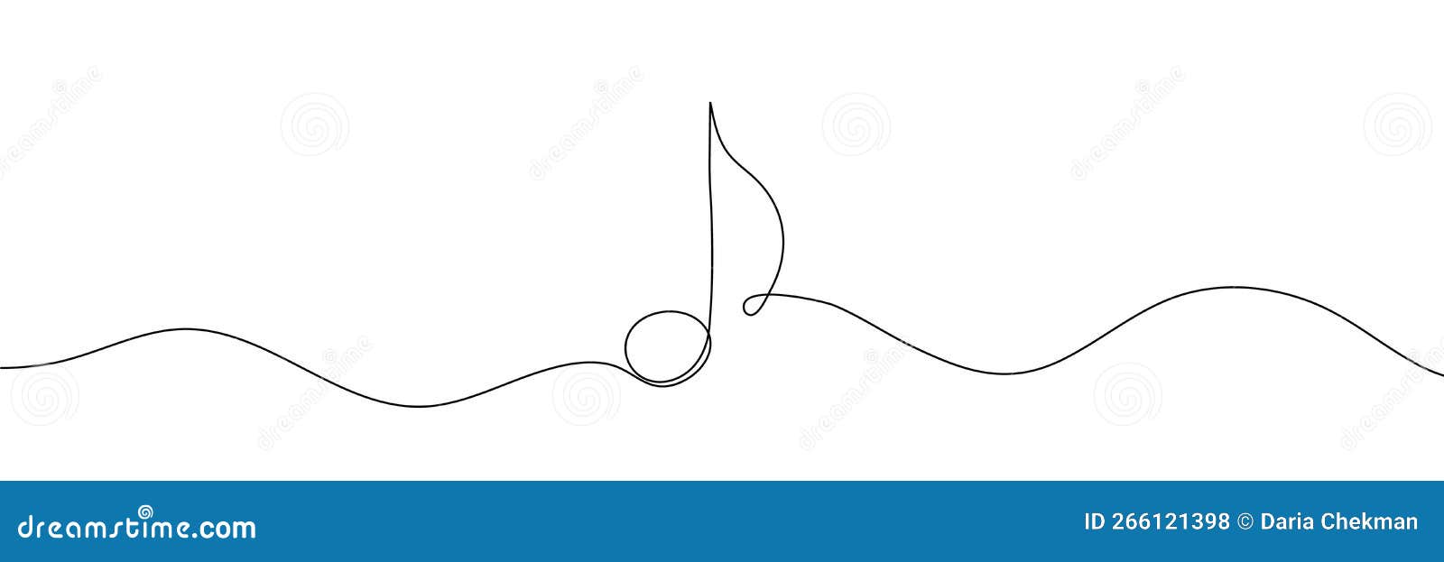 Continuous Drawn One Line Musical Note Stock Vector - Illustration of ...
