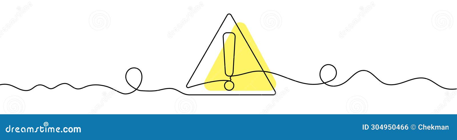 Continuous Editable Drawing of Exclamation Point. One Line Drawing ...