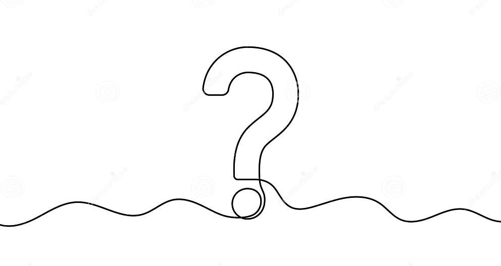 Continuous Editable Drawing of Question Mark. Question Mark in One Line ...