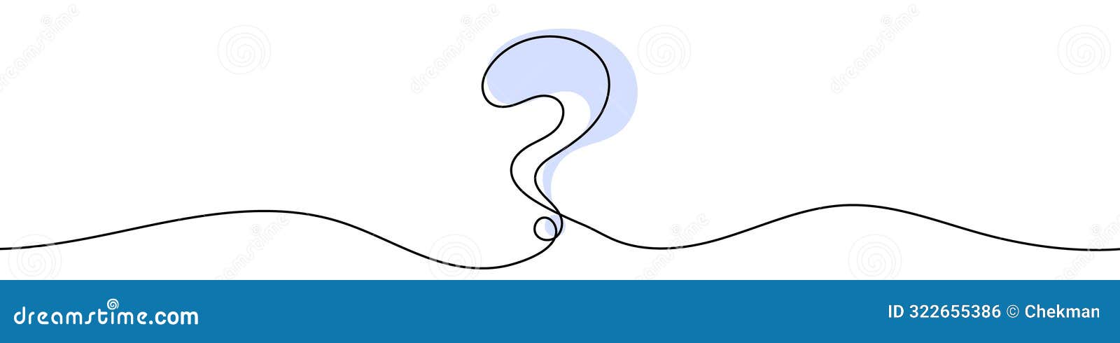 Continuous Editable Drawing of Question Mark. Question Mark in One Line ...