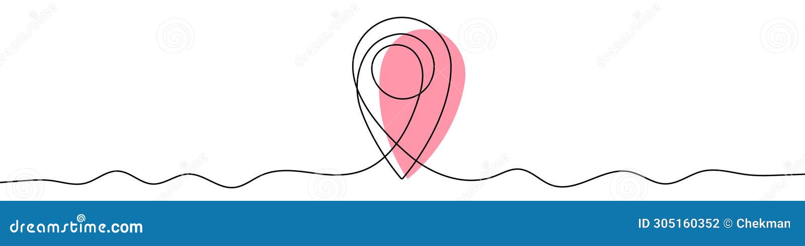 Continuous Editable Line Drawing of Map Pin Icon. GPS Icon in One Line ...