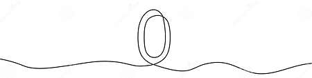 Continuous Editable Line Drawing of Number 0. One Line Drawing of ...