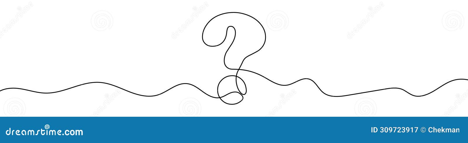 Continuous Editable Line Drawing of Question Mark. Question Mark in One ...