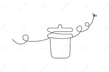 Continuous Editable Line Drawing of Trash Can. Vector Illustration. EPS ...
