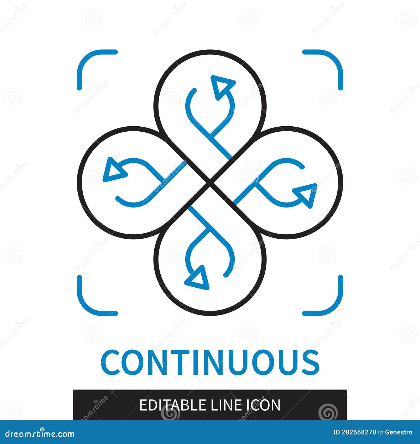 Continuous Editable Line Icon Stock Illustration - Illustration of ...