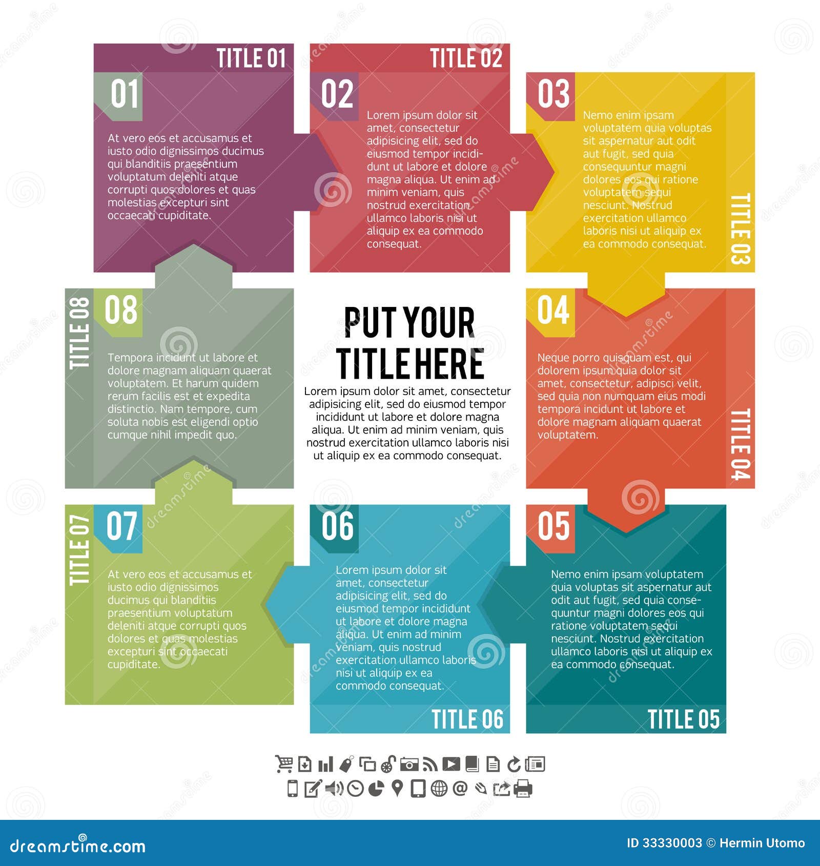 Continuous Eight Square Banners Stock Vector - Illustration of ...