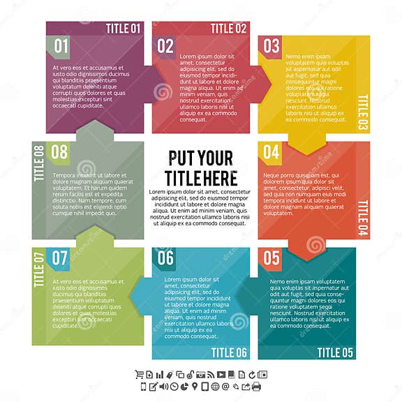 Continuous Eight Square Banners Stock Vector - Illustration of ...