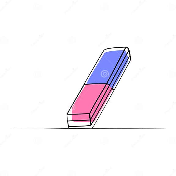 Continuous Eraser Drawing in One Line Stock Vector - Illustration of ...
