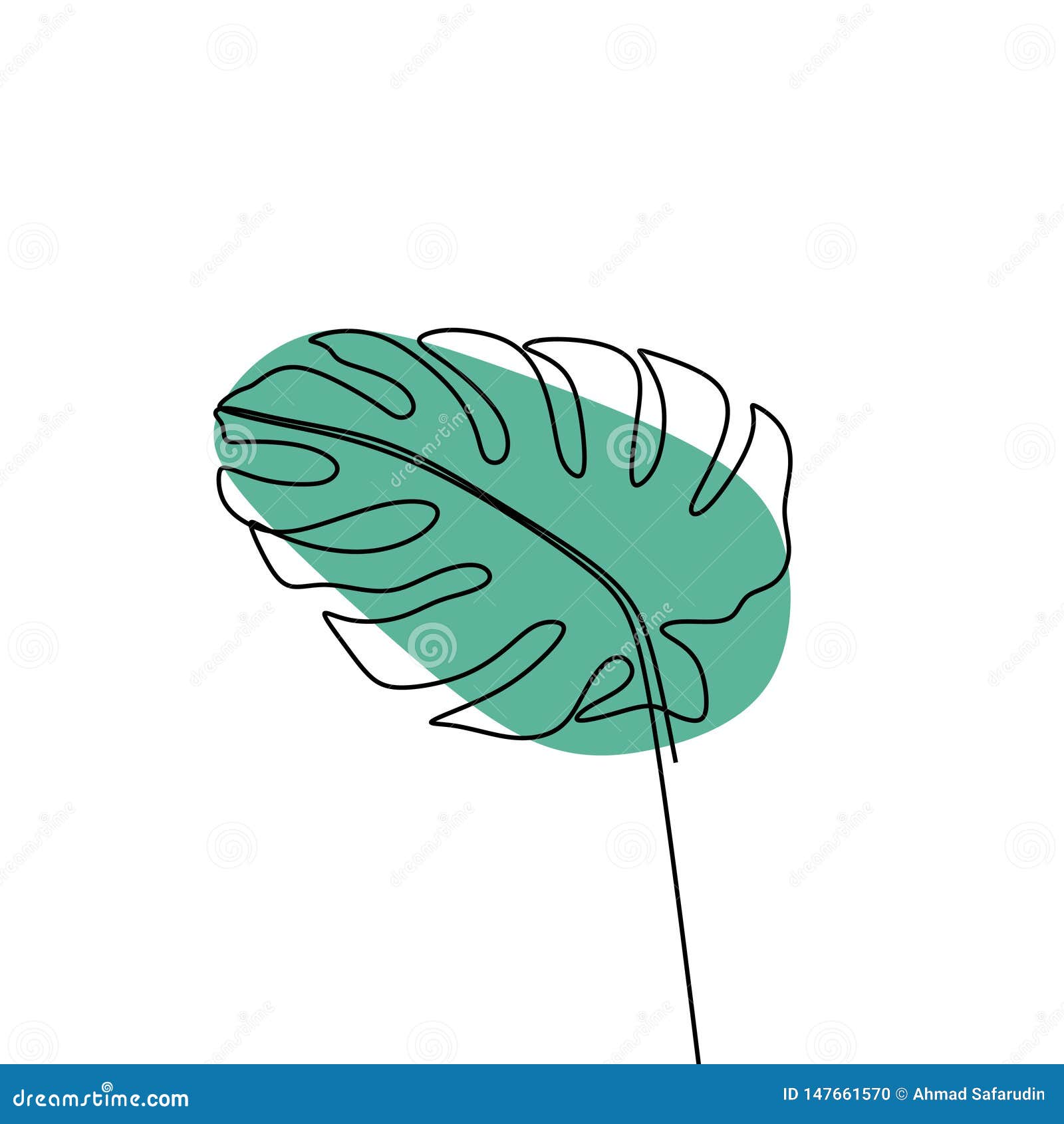 Continuous Exotic Plant of Monstera One Line Drawing Minimalist Design ...