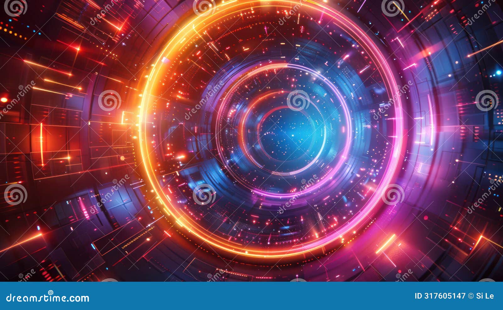 Continuous Feedback Loop - Neon Retro Sci-Fi Cinematic Background Stock ...