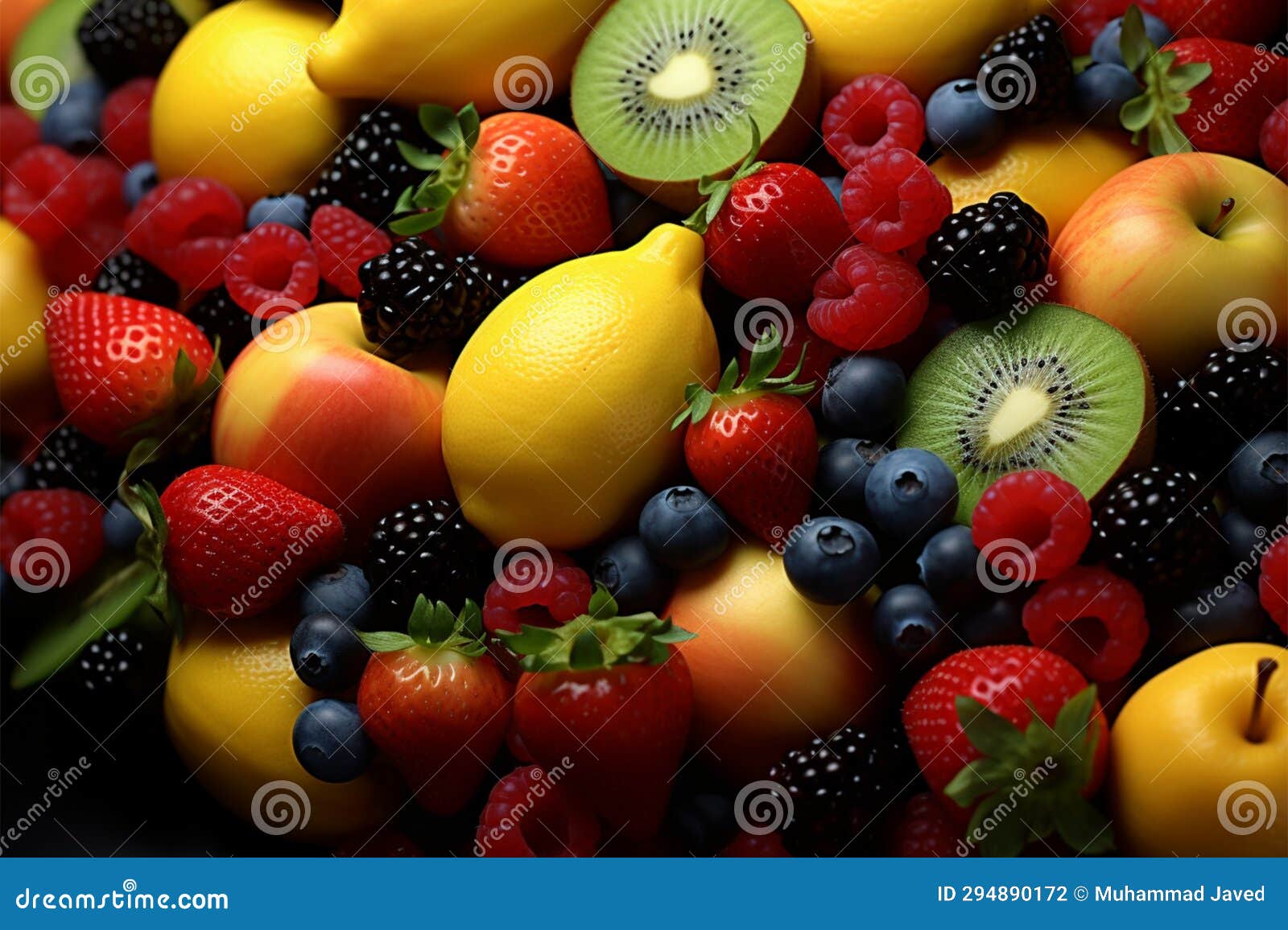 Mixed Fruits On White Background. Fruit Salad. Falling Fruits Royalty ...