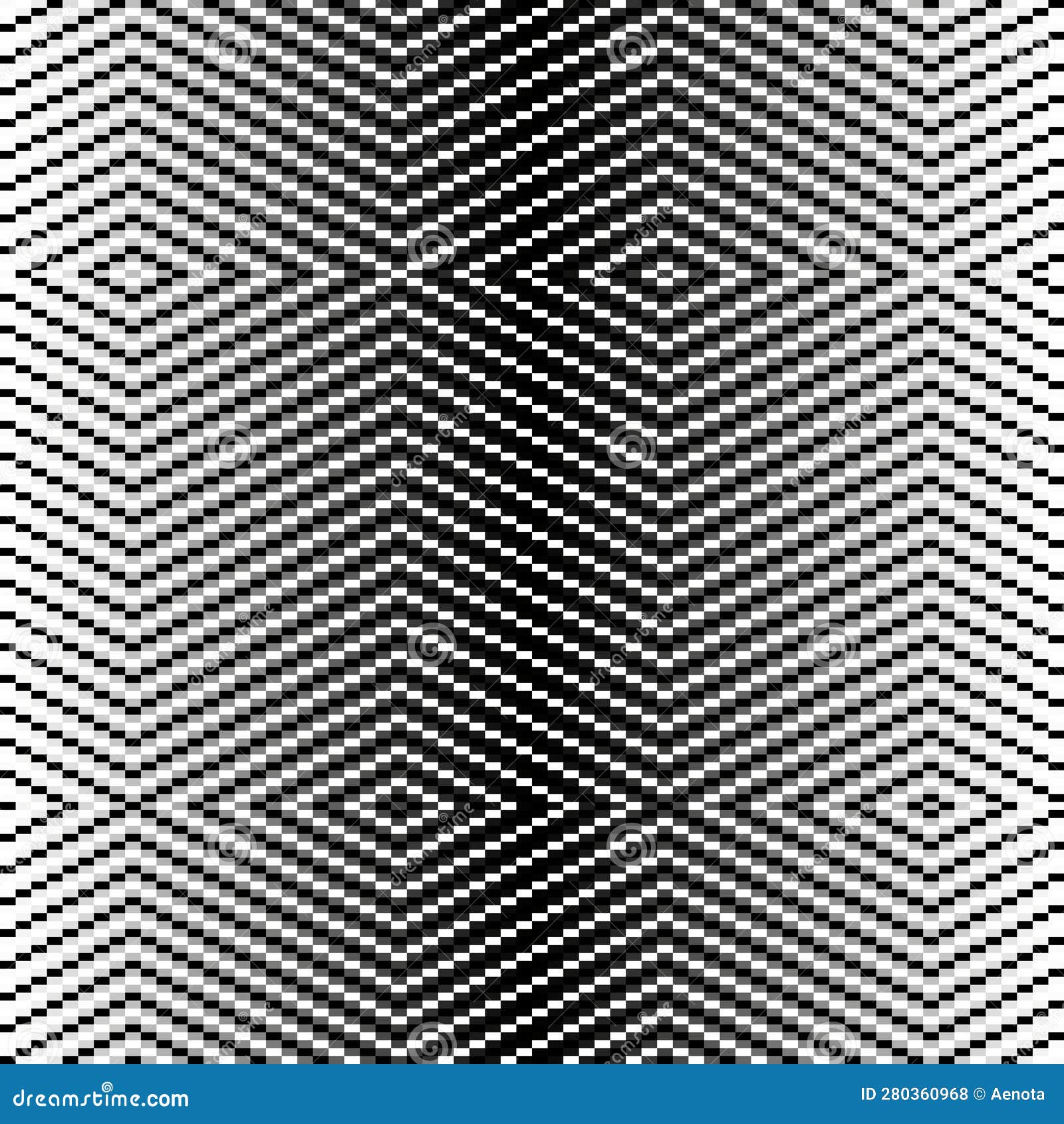 Continuous Geometric Black and White Pattern Stock Illustration ...