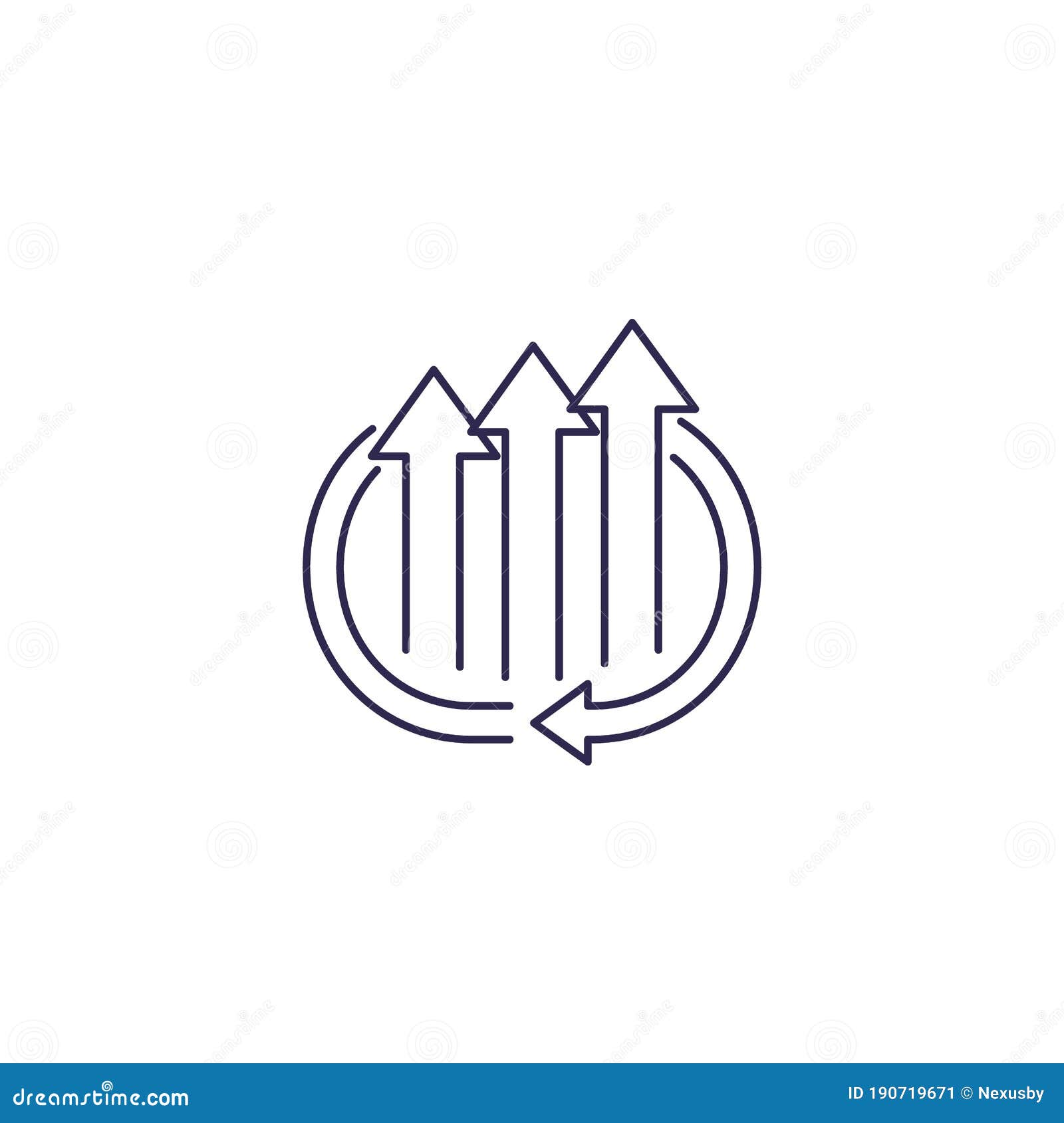 Continuous Growth Icon, Line Design Stock Illustration - Illustration ...