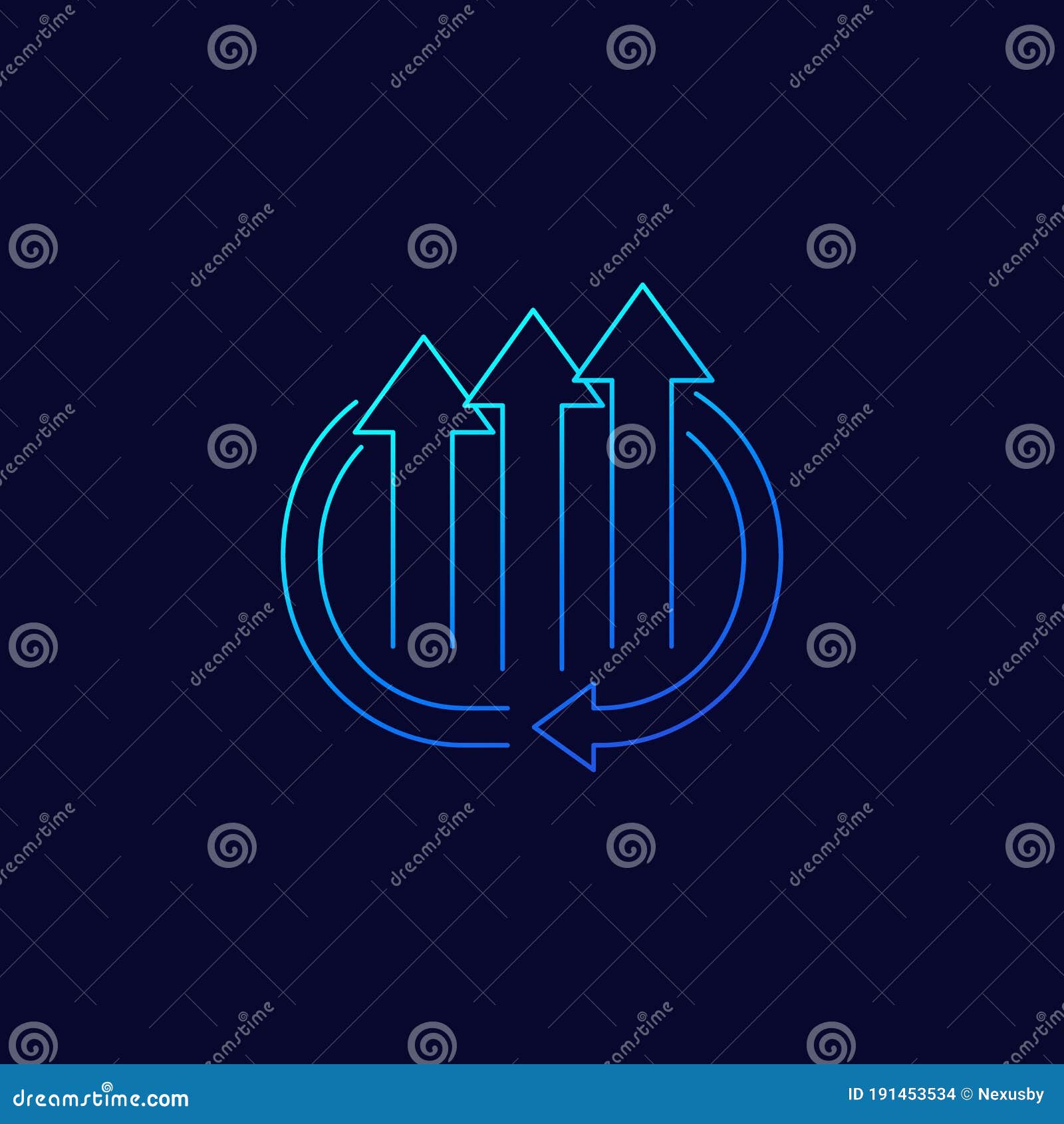 Continuous Growth Icon, Linear Vector Stock Vector - Illustration of ...