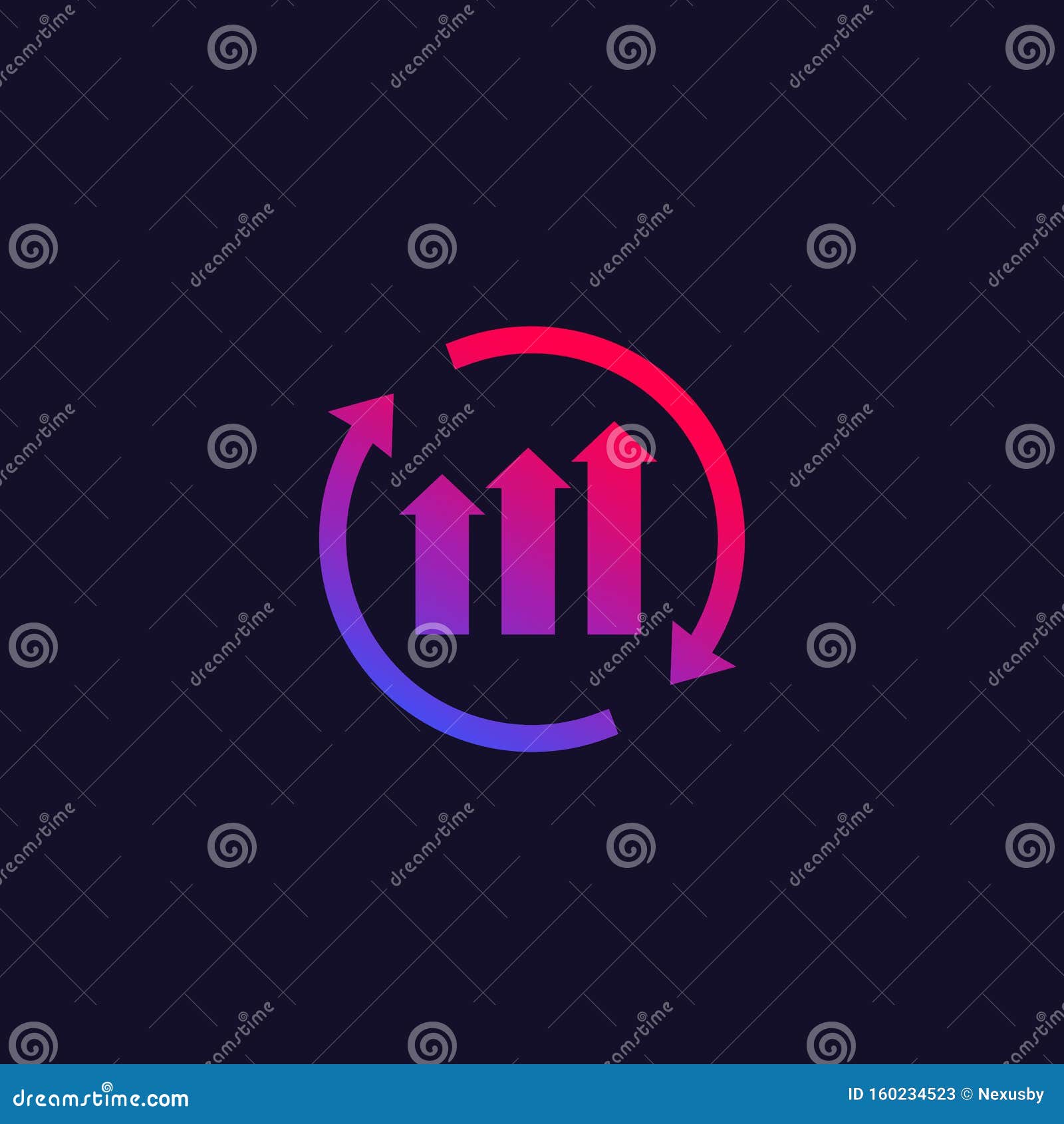 Continuous Growth Icon, Vector Stock Vector - Illustration of ...