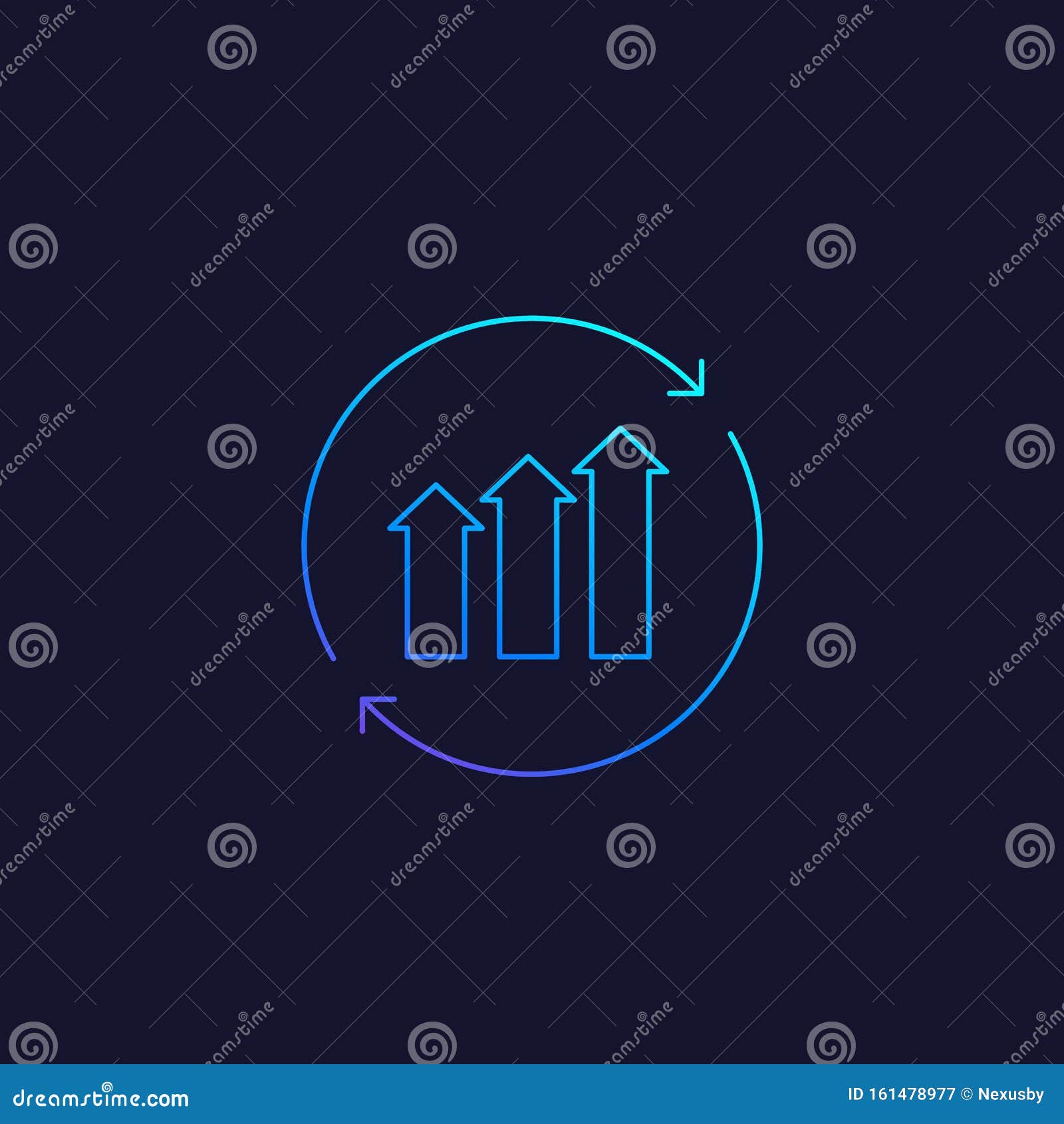 Continuous Growth, Vector Line Icon Stock Vector - Illustration of ...