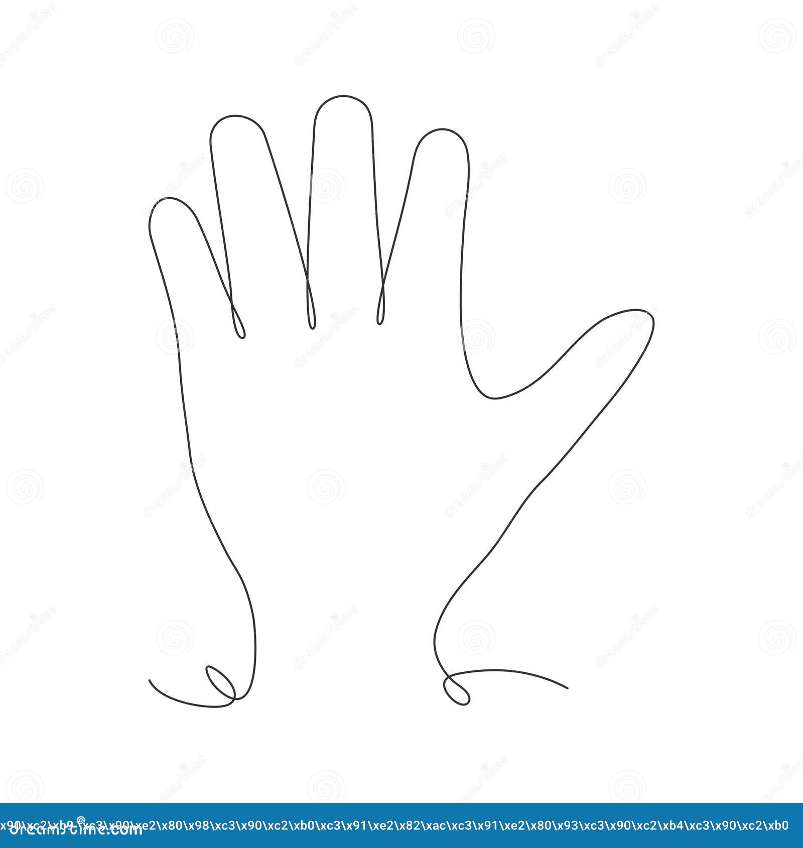 Continuous Hand Gesture Line Drawn Stock Illustration - Illustration of ...