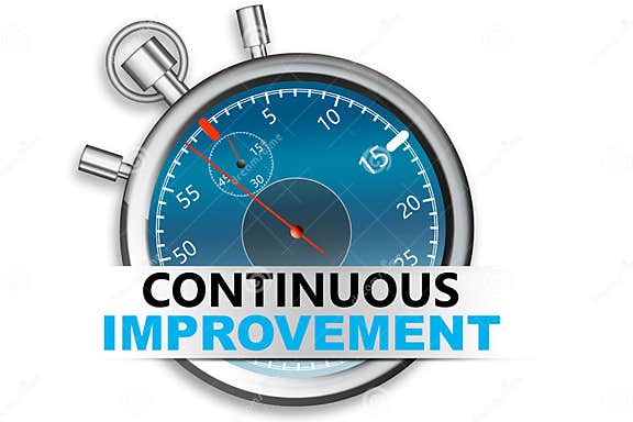 Continuous Improvement Banner on Stopwatch Stock Illustration ...