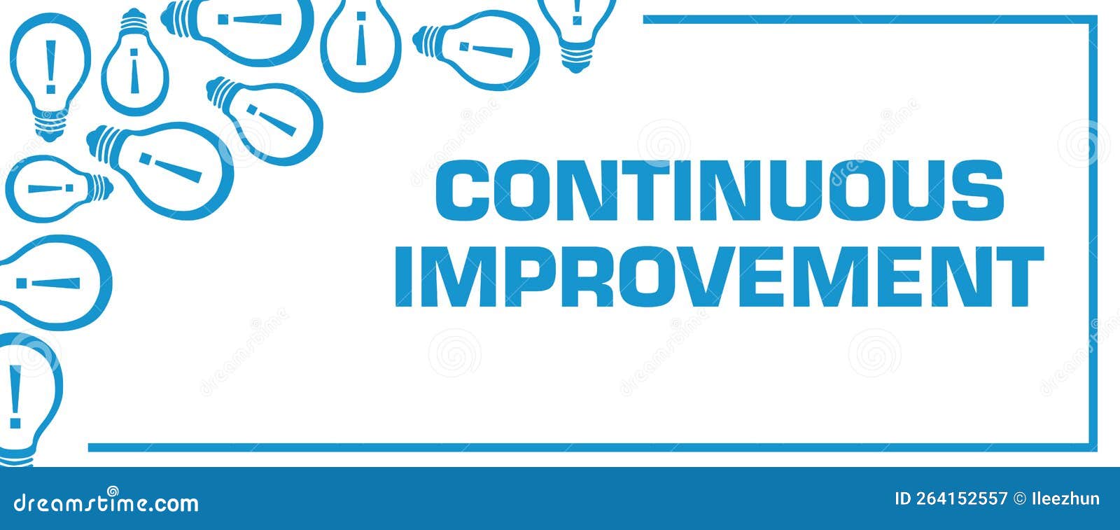 Continuous Improvement Blue Bulbs Corner Horizontal Stock Illustration ...