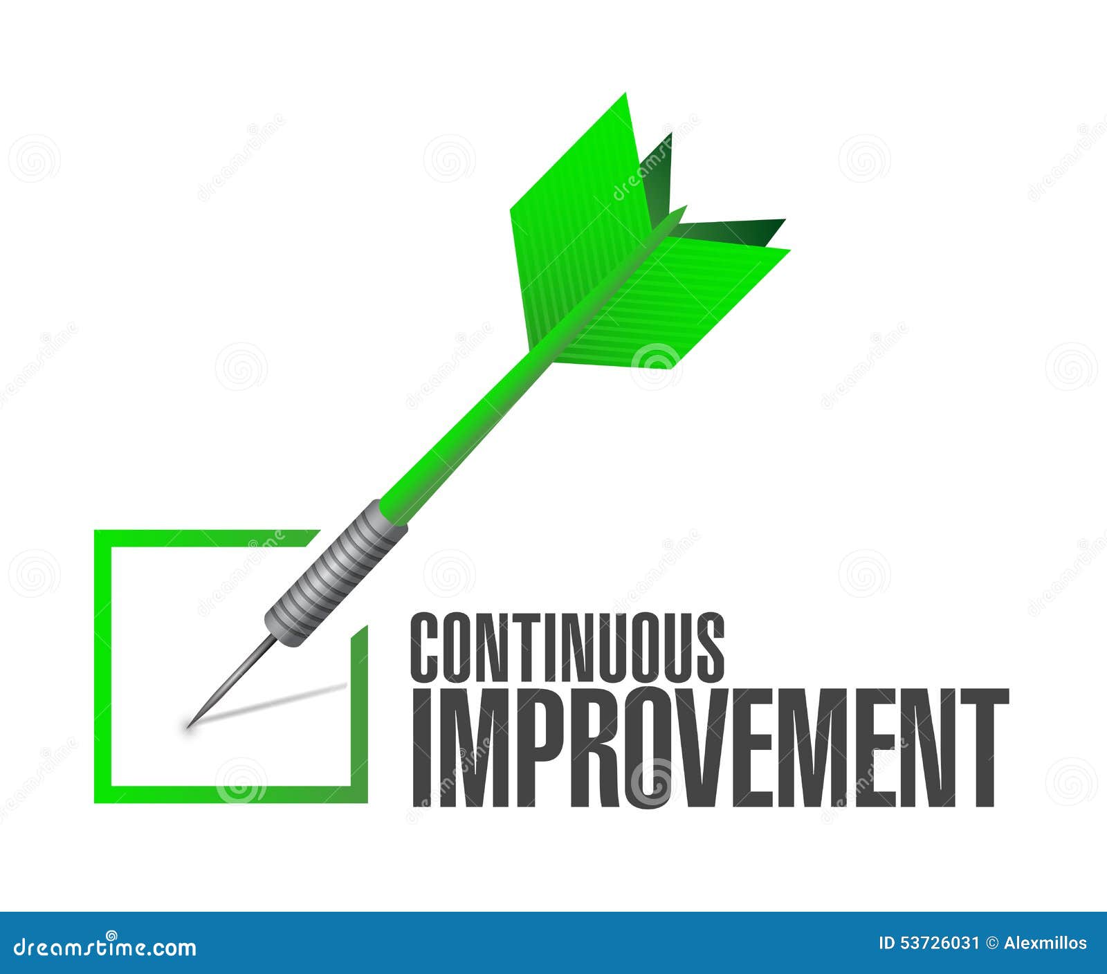 Continuous Improvement Check Dart Sign Concept Stock Illustration ...