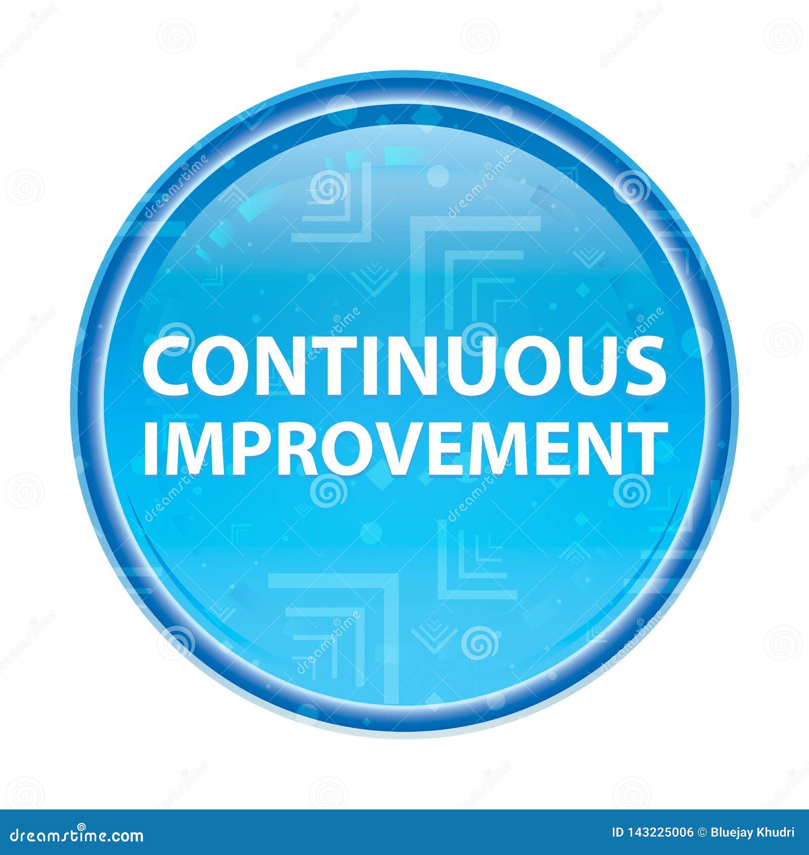 Continuous Improvement Floral Blue Round Button Stock Illustration ...