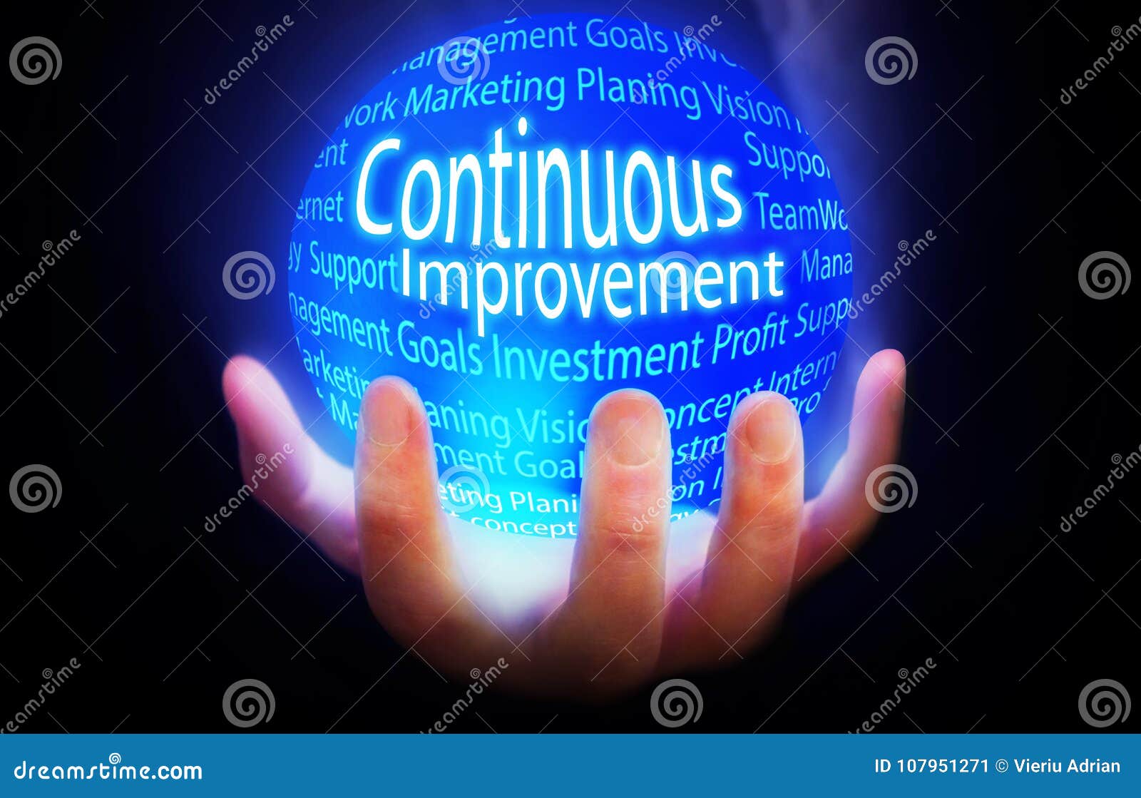 Continuous Improvement Blue Background Plan Stock Illustration ...
