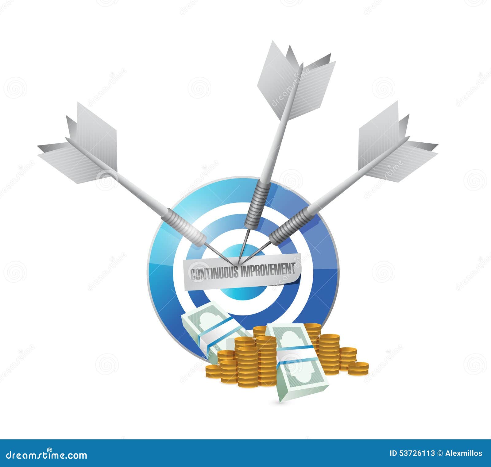 Continuous Improvement Target Sign Concept Stock Illustration ...