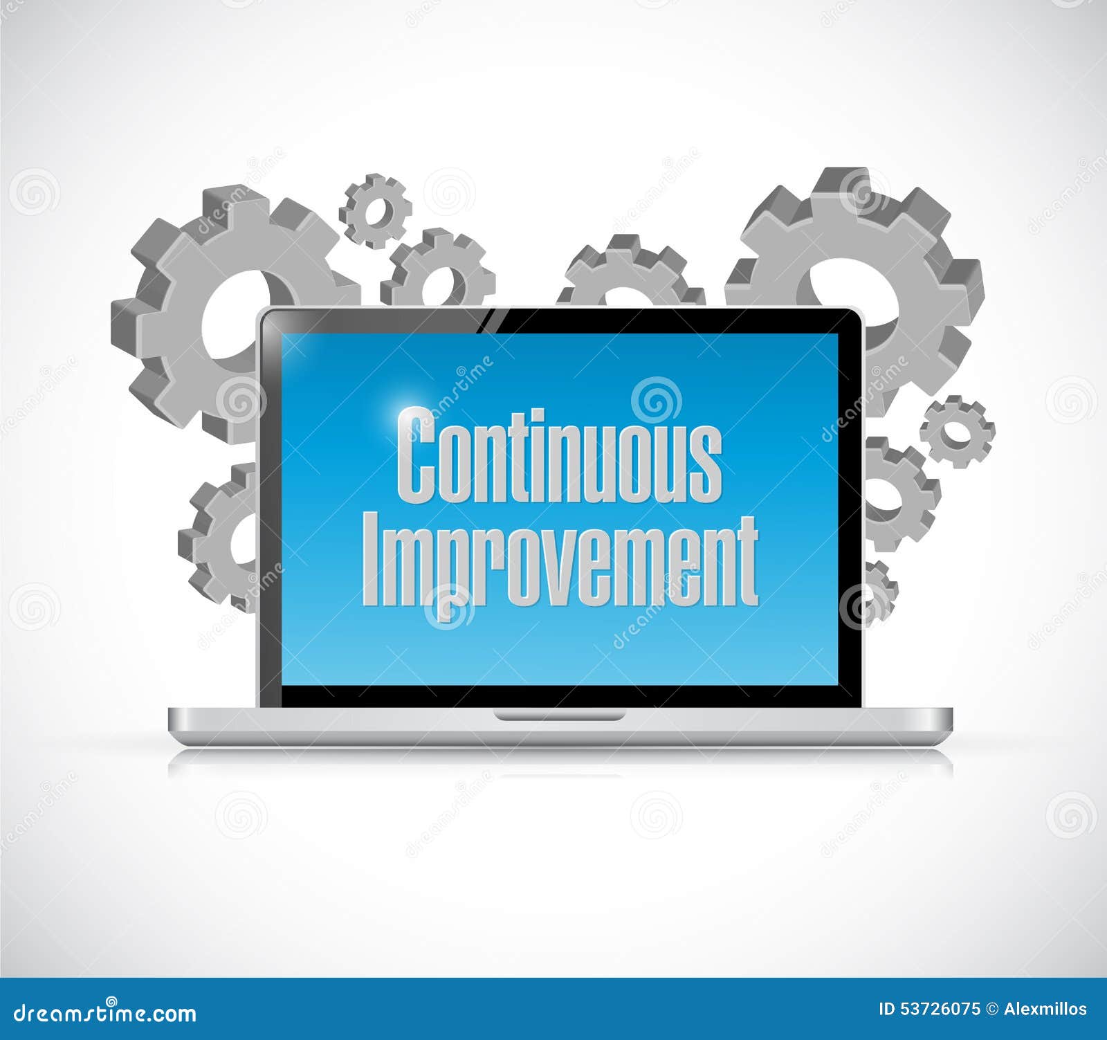 Continuous Improvement Tech Computer Sign Concept Stock Illustration ...