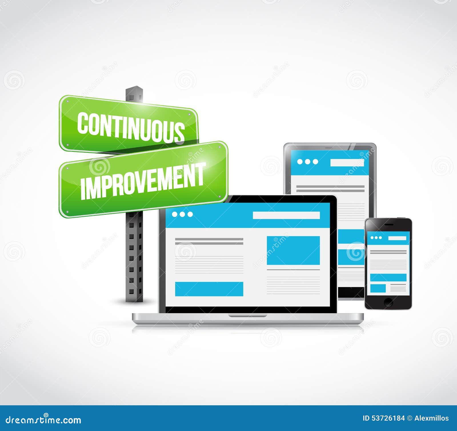 Continuous Improvement Technology Sign Concept Stock Illustration ...