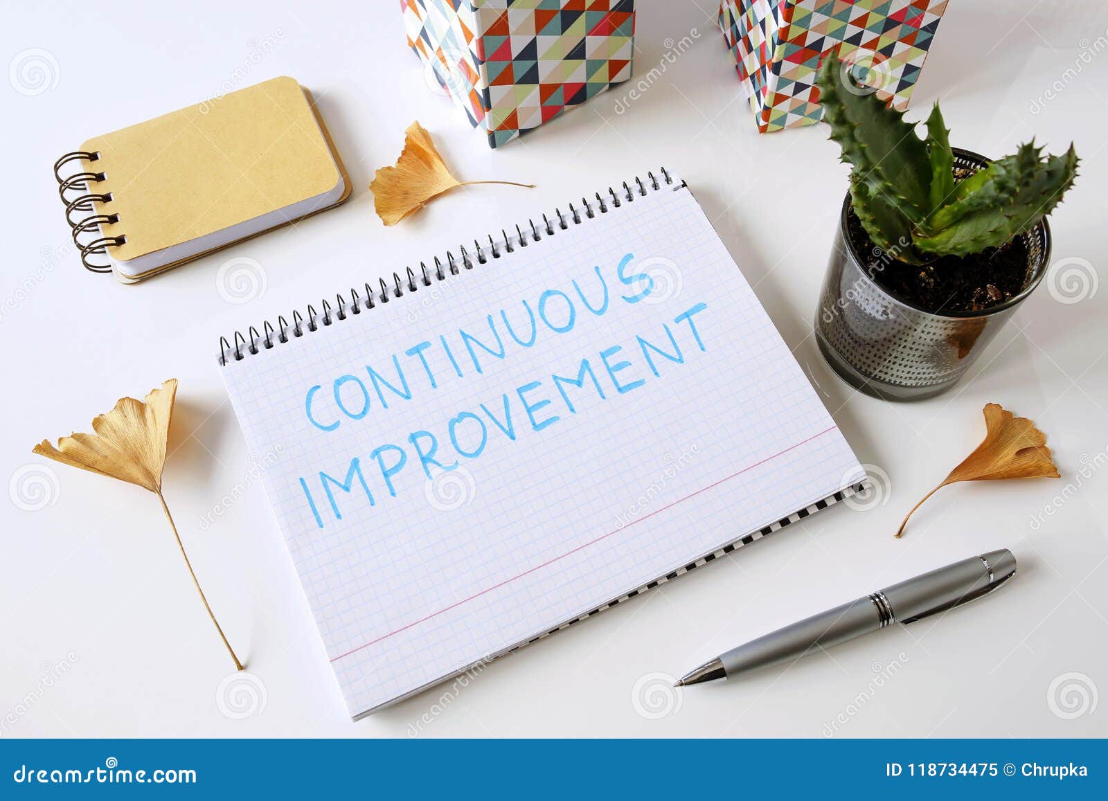 Continuous Improvement Written in a Notebook Stock Image - Image of ...