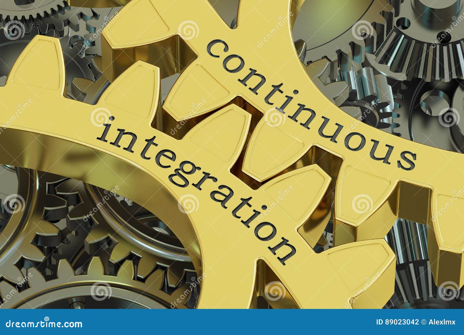 Continuous Integration Concept on the Gearwheels, 3D Rendering Stock ...