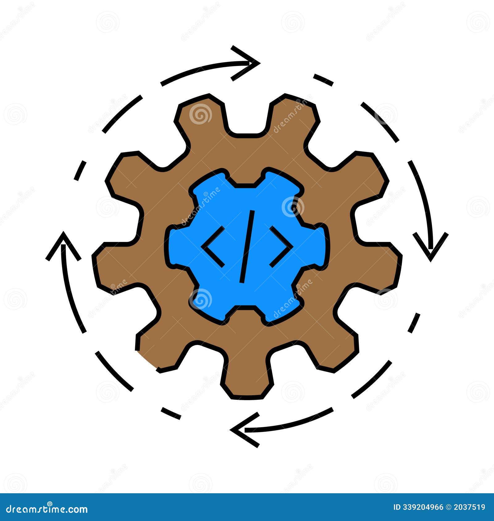 Continuous Integration Software Icon Color Illustration Stock Vector ...