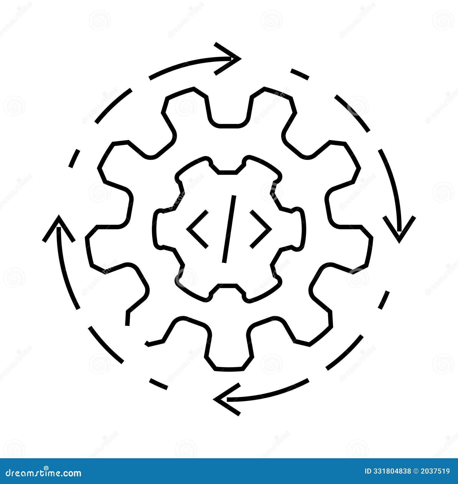 Continuous Integration Software Line Icon Vector Illustration Stock ...